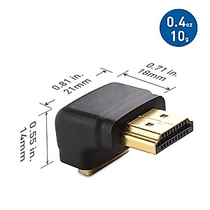 Cable Matters Combo Pack 270 Degree and 90 Degree HDMI Adapter (Right Angle HDMI) with 4K and HDR Support