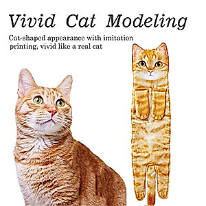 Dandelion Cat Funny Hand Towels for Bathroom Kitchen,Super Absorbent Soft Cat Decor Hanging Washcloths Face Towels,Funny Gifts for Cat Lovers（Orange）