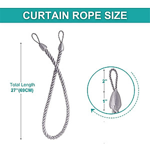 Tassel Curtain Ties Ropes for Thin or Thick Curtain Tiebacks Curtain Tie Backs for Curtains Curtain Holdbacks Curtain Holders for Drapes Curtain Holdback for Office Bedroom Home Essentials 2pcs