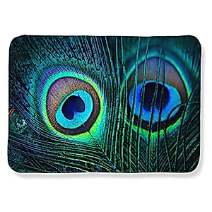 Peacock Decor Rugs Beautiful Fantastic Peacock Carpet, Modern Style Living Room Home Decoration Carpet, Suitable for Living Room Bedroom Kitchen Dining Room Non-Slip Washable 80"x60"
