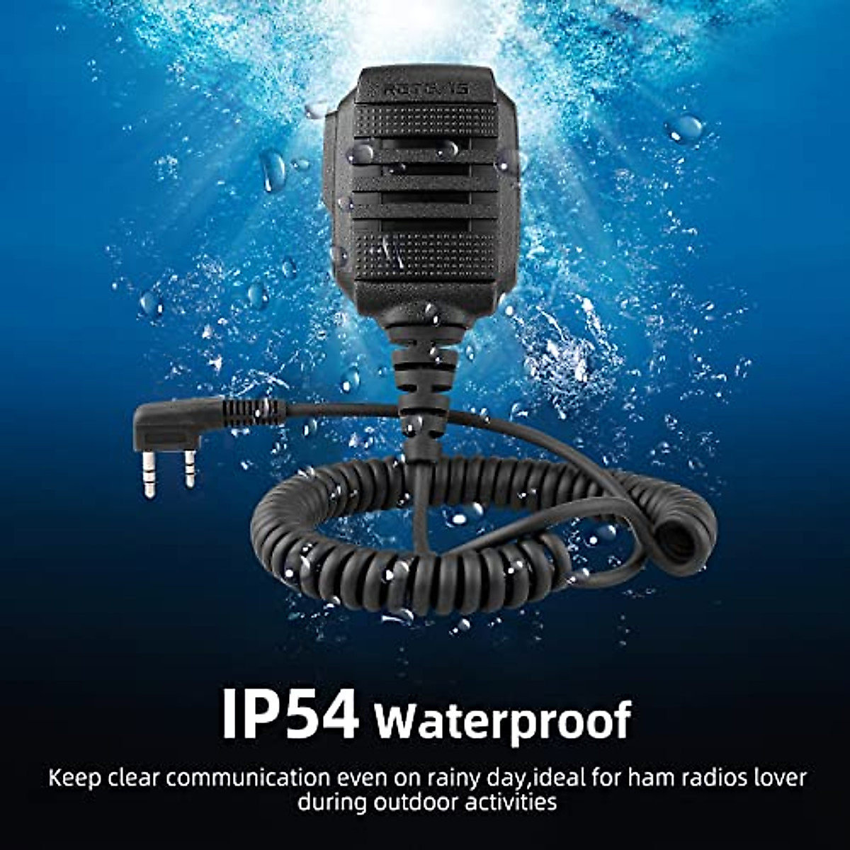 Retevis IP54 Waterproof 2 Pin Walkie Talkie Speaker Microphone Compatible with Retevis RT22 RT21 RT68 H-777 RT22S RB29 RT86 RT-5R RT19 RT27 Baofeng BF-F8HP UV-5R Arcshell AR-5 Two Way Radio(4 Pack)