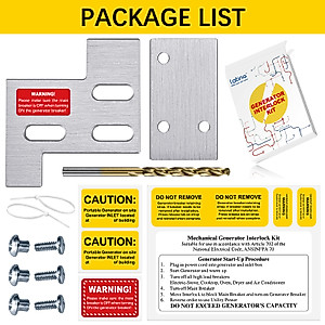 Generator Interlock for General Electric GE 150 or 200 Amp Panels with 1 1/4 Inches Spacing, Brushed Nickel