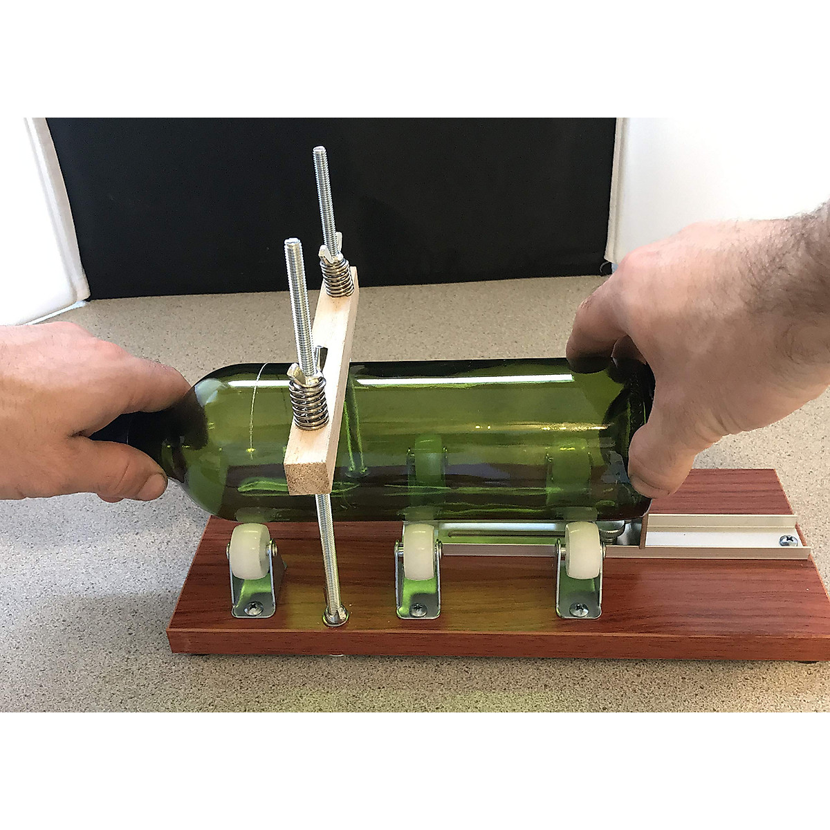 Glass Bottle Cutter Kit: Beer & Wine Bottle Cutter Tool to Make Glasses + Edge Sanding Paper & Spring-Force Technology Kit