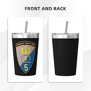 Acu-5 Assault Craft Unit Five Insulated Stainless Steel Tumbler 12 Oz Thermos Come With Straw Leak-Proof Travel Mug Cup