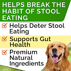 STRELLALAB No Poo Treats for Dogs - Coprophagia Stool Eating Deterrent - No Poop Eating for Dogs - Digestive Enzymes - Stop Eating Poop - Liver Flavor 180 Ct