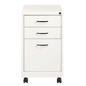 Space Solutions 3 Drawer Mobile Filing Cabinet in White