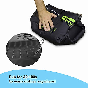 Scrubba Wash Bag Portable Washing Machine - Lightweight Manual Washing Machine for Travel, Camping, Laundry, Baby Clothes - Travel Essentials, Gift - use with Laundry Detergent/Sheets - 5.3 oz.