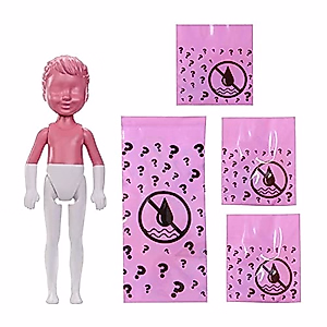 Barbie Color Reveal Chelsea Doll with 6 Surprises: 4 Mystery Bags Contain Hair Piece, Skirt, Shoes & Accs.; Water Reveals Doll’s Look & Color Change on Bodice; Color-Block Series [Styles May Vary]