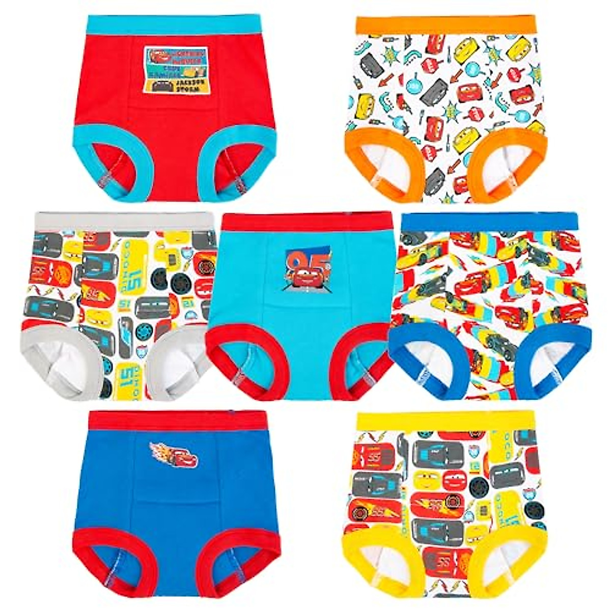 Disney Cars Toddler Boy Potty Training Pant Multipacks, CarsTraining7pk, Sizes 18 M, 2T, 3T, 4T