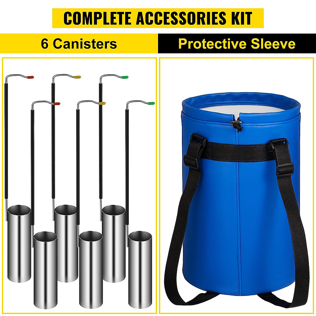 Vevor Liquid Nitrogen Tank 6L Aluminum Alloy Liquid Nitrogen Dewar Static Cryogenic Container Liquid Nitrogen Container with 6 Canisters and Carry Bag (6L): Industrial & Scientific