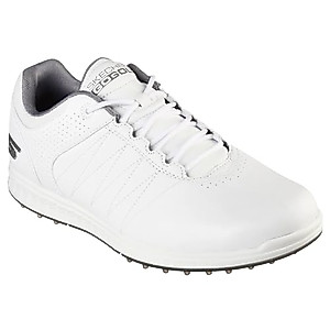 Skechers Men's Pivot Spikeless Golf Shoe, Gray/Lime, 10.5