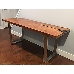 Brushed Stainless Table Legs, Rectangular Tapered Style - Any Size