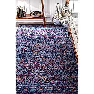nuLOOM Vintage Medallion Rima Area Rug, 5' x 7' 5", Purple