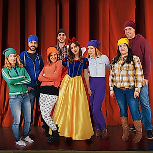 7 Packs Dwarf Hats -Halloween Gnome Dwarfs Costum for Men Women, Hip-Hop Knit Slouchy Beanies, Sleep Caps, Crayon Caps