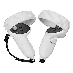 Esimen Touch Controller Grip Cover for Oculus Quest 2 Silicone Protective Ring Cover Custom Set Accessories Anti-Throw Handle Protective Sleeve with Adjustable Hand Strap-Easy to Install