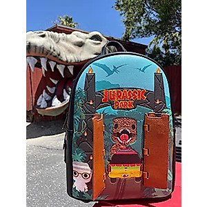 Loungefly POP Jurassic Park Gates Womens Double Strap Shoulder Bag Purse,One Size, Multi