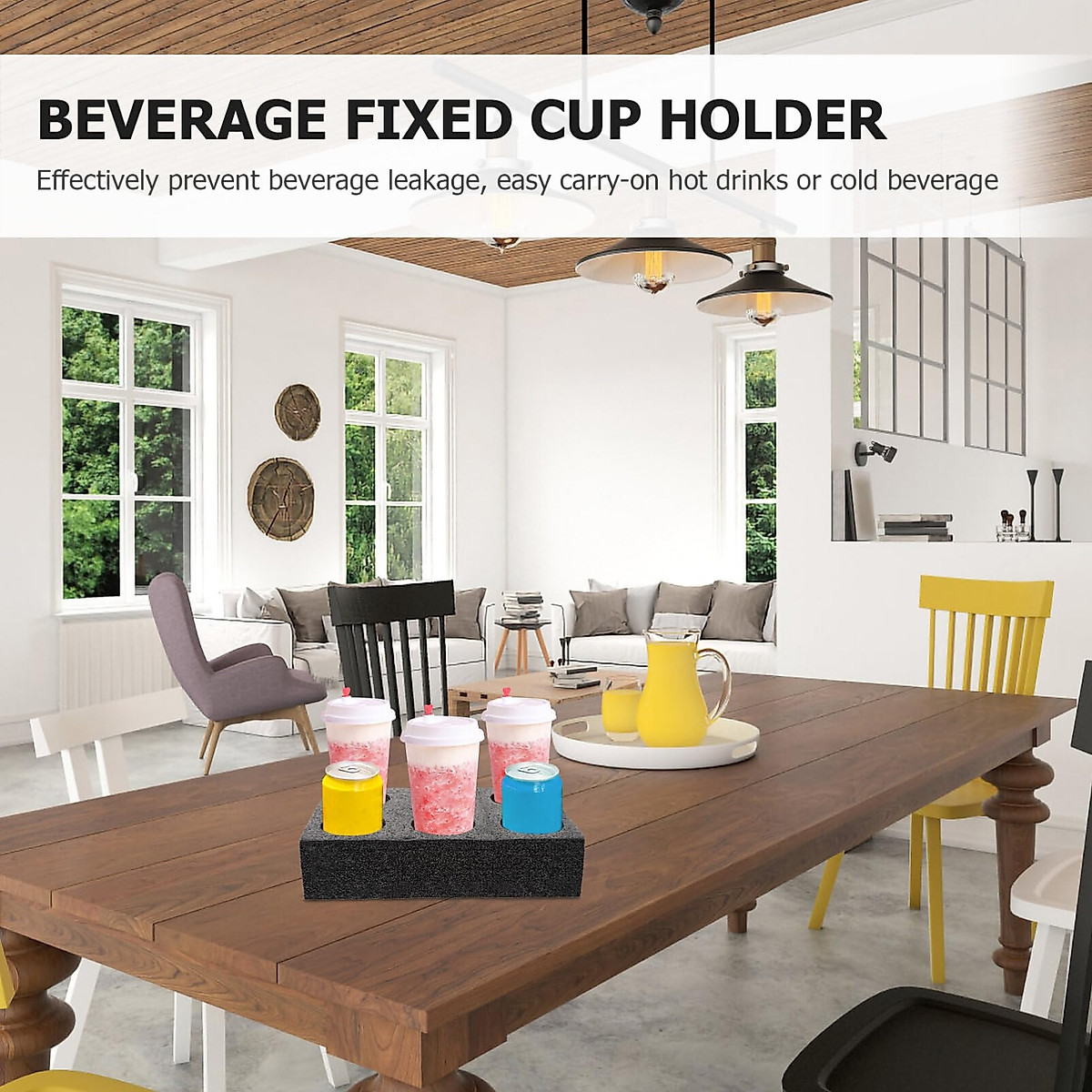 Cabilock 2pcs Drink Cup Bracket Disposable Takeout Cup Carrier Door Dash Cup Holder Bag Drink Takeout Holder Packing Cup Trays Convenient Pearl Cotton Cold Drink Travel Outdoor