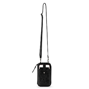 The Sak Silverlake N/S Smartphone Crossbody, Black Floral Embossed