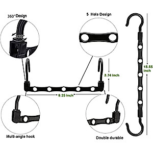 Space Saving Hangers - Sturdy Plastic Magic Hangers 5 Holes Hanging Closet Organizers for Clothes Shirt Dress Small Space Organization and Storage Apartment College Dorm Room Essential（8pcs）