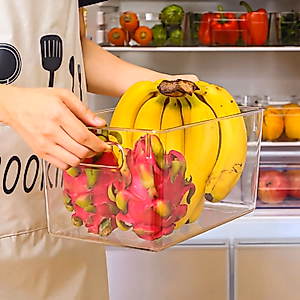 Set of 8 Large Clear Plastic Storage Bins (8L), Storage Containers for Pantry Organization and Kitchen Storage Bins,Home Edit and Cabinet Organizers