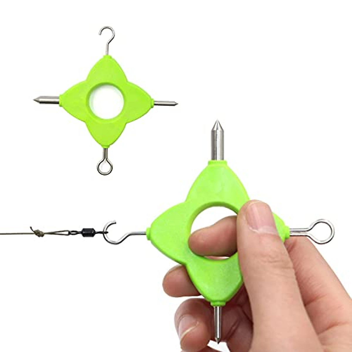 BESSTUUP Portable 4-in-1 Fishing Puller Knot Tool Fish Hook Knottting Tackle