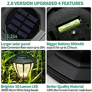 Viewsun Upgrade Hanging Solar Lights, 34 Inch Warm White Shepherd Hook Lights Waterproof Outdoor Decorative Solar Lantern Lights for Garden Decor, Pathway, Front Porch, 2 Pack