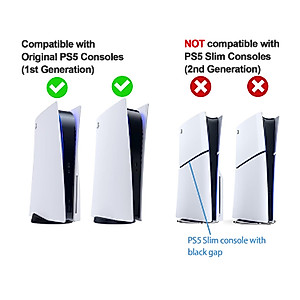 PS5 Wall Mount for PlayStation 5 Disc Edition and Digital Edition (Mount The Console on Wall Near or Behind TV with Invisible Design), Including 2 Accessories Holders (Black) - Not for PS5 Slim