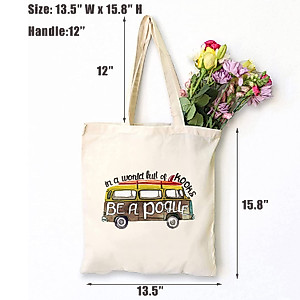 Women's Be a Pogue Canvas Tote Bag Funny North Carolina Graphic Reusable Shopping Bag 15.8 x 13.5 inches