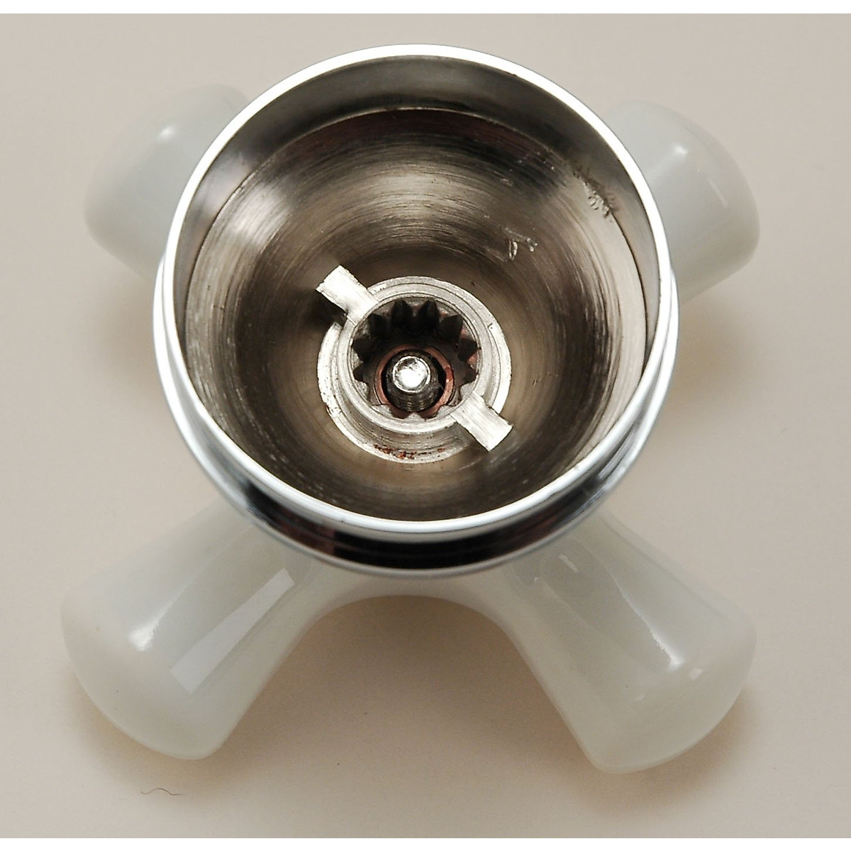 Porcelain Handle (3 Pieces) Fits Price Pfister Shower Faucet with 12 Spline, Satin Nickel Finish - By Plumb USA 32336snx3