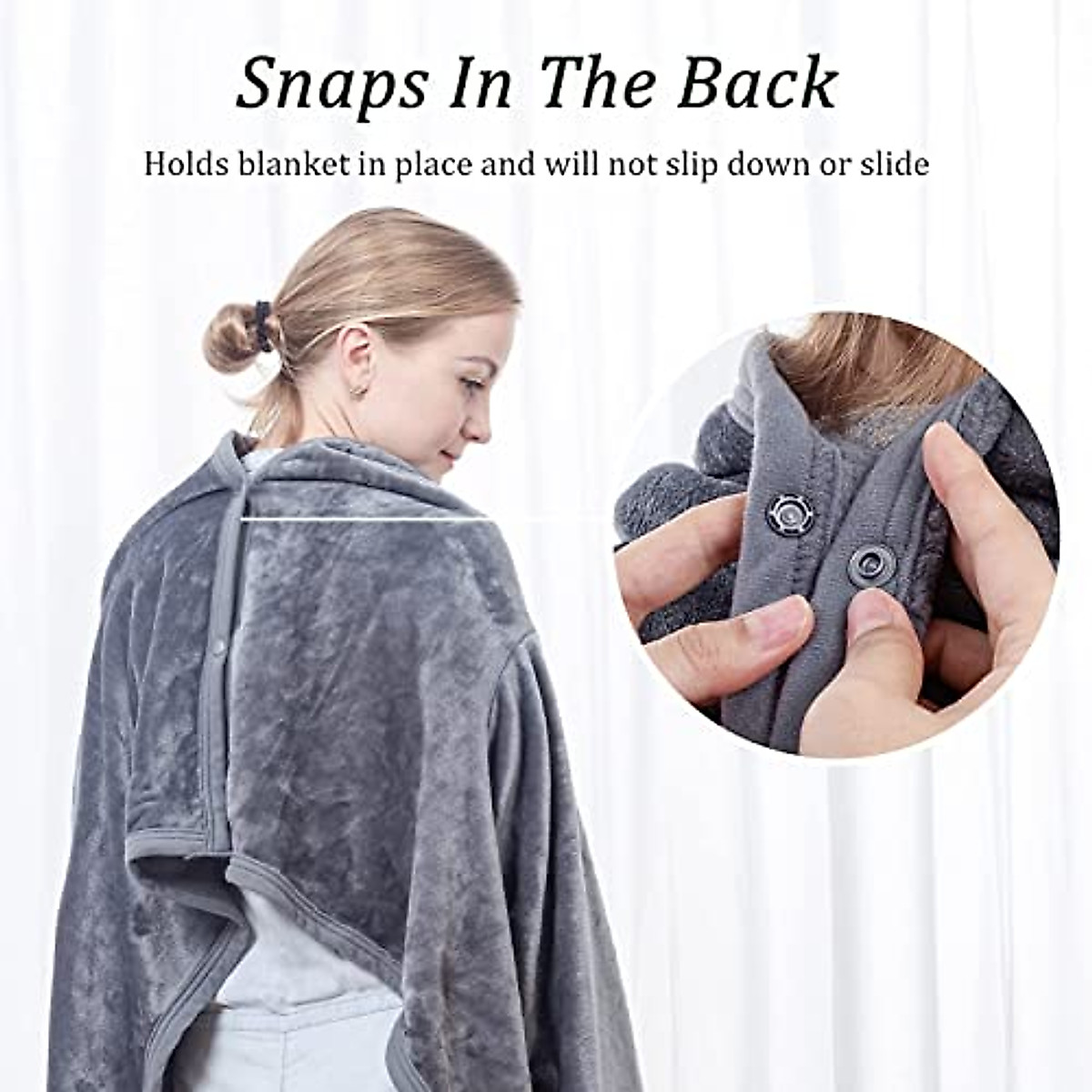 CHOSHOME Wearable Blanket with Sleeves and Foot Pocket for Adult Women Men, Soft Fleece Blanket Fuzzy TV Blanket Throw Wrap for Bed Sofa Travel Home Office, 71" x 51", Grey