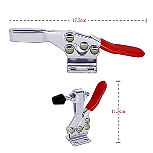 3PCS 225D 500lbs Holding Capacity Horizontal Toggle Clamp Quick-Release Horizontal Clamp,Crosscut Sled clamps for Woodworking,Hold Down Clamp for Welding & Drill Press Cam Clamp for Mechanic