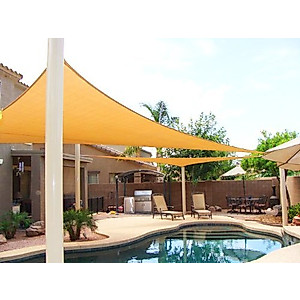 Big 20'x20'x20' Oversized Triangle Garden Patio Sun Sail Shade 20 ft, Color Desert Sand