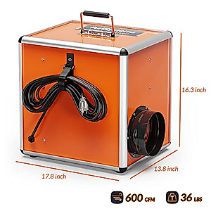 Purisystems Negative Air Scrubber with Advanced 5 Stage Filtration - Air Cleaner, Low Noise, Stackable Design for Hospital, Cleanroom, Renovation, Water and Fire Repair | Up to 600 CFM