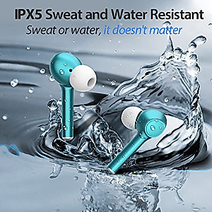Wireless Earbuds Bluetooth 5.3 Ear Buds 4-Mics Clear Call ENC Noise Cancelling Earphones 30H Playtime Deep Bass Wireless Earbuds Waterproof Sports Earbud & In-Ear Headphones for iPhone Android (Green)