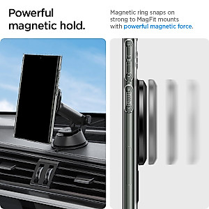 Spigen Magnetic Ring Plate (MagFit) Adapter for Magsafe Stickers with EZ-Fit Kit [Add MagSafe Compatibility to Non-MagSafe Case] 1 Pack - Black