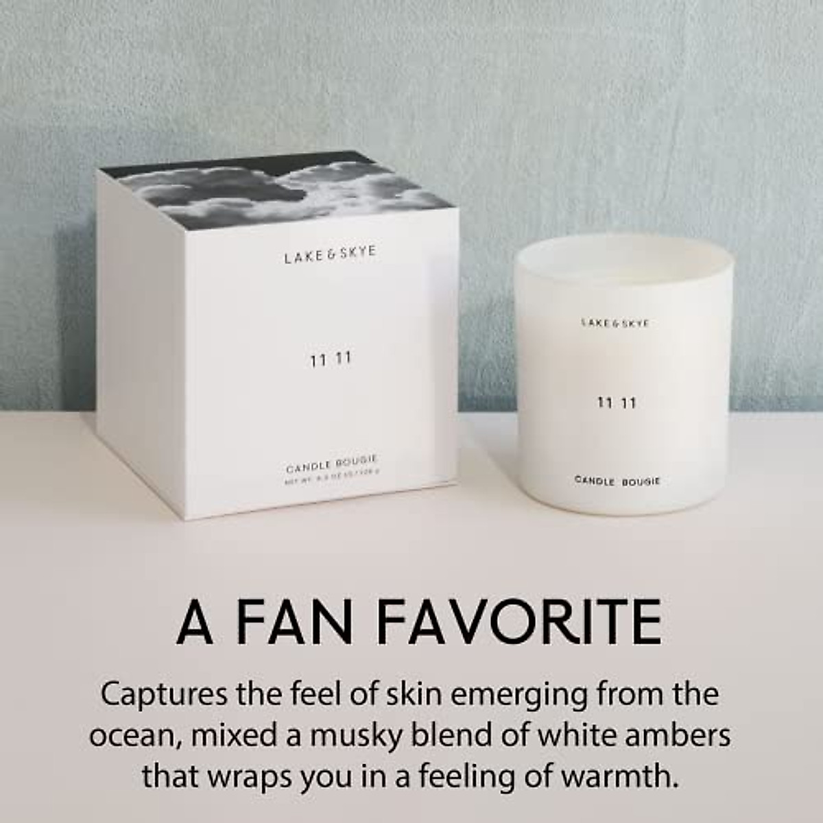 Lake & Skye 11 11 Scented Soy Candle - Lead-Free Cotton Candle Wick - Clean, Sheer, Uplifting