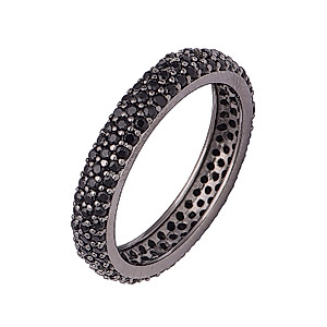 Eternity Stackable Band Black Spinel Wedding Ring for Women Stacking 925 Sterling Silver (8)
