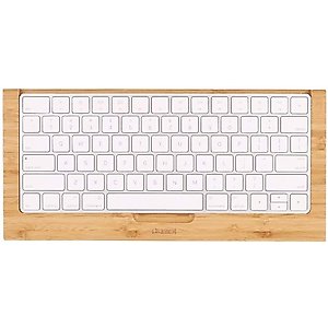 SAMDI Wooden Keyboard Tray, 2nd Generation Wireless Keyboard Tray for iMac Bluetooth Stand Base Keyboard Mounting Platform Shelf, Small Slot for Magic Keyboard Storage - (Bamboo)