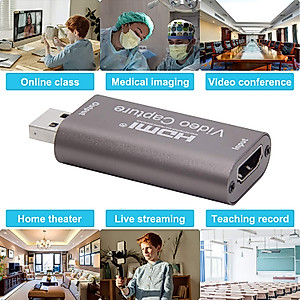BlueAVS HDMI to USB Video Capture Card 1080P for Live Video Streaming Record via DSLR Camcorder Action Cam (Coffee)