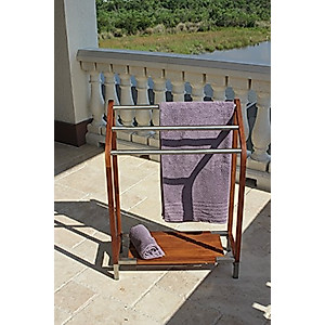 AquaTeak Sula Teak & Stainless Steel Towel Stand