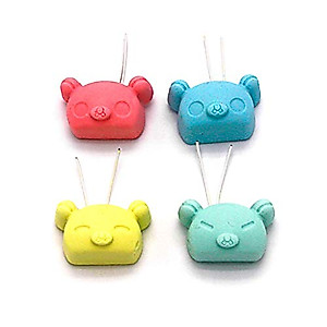 U-M pulabo Pet Teeth Grinding Stone Pig Shape with Wire - Mineral Stone Calcium Chew Hanging Cage Toy for Hamster Squirrel Parrot Chinchilla Guinea Pig Rabbit, 1PC Random Color Beautiful