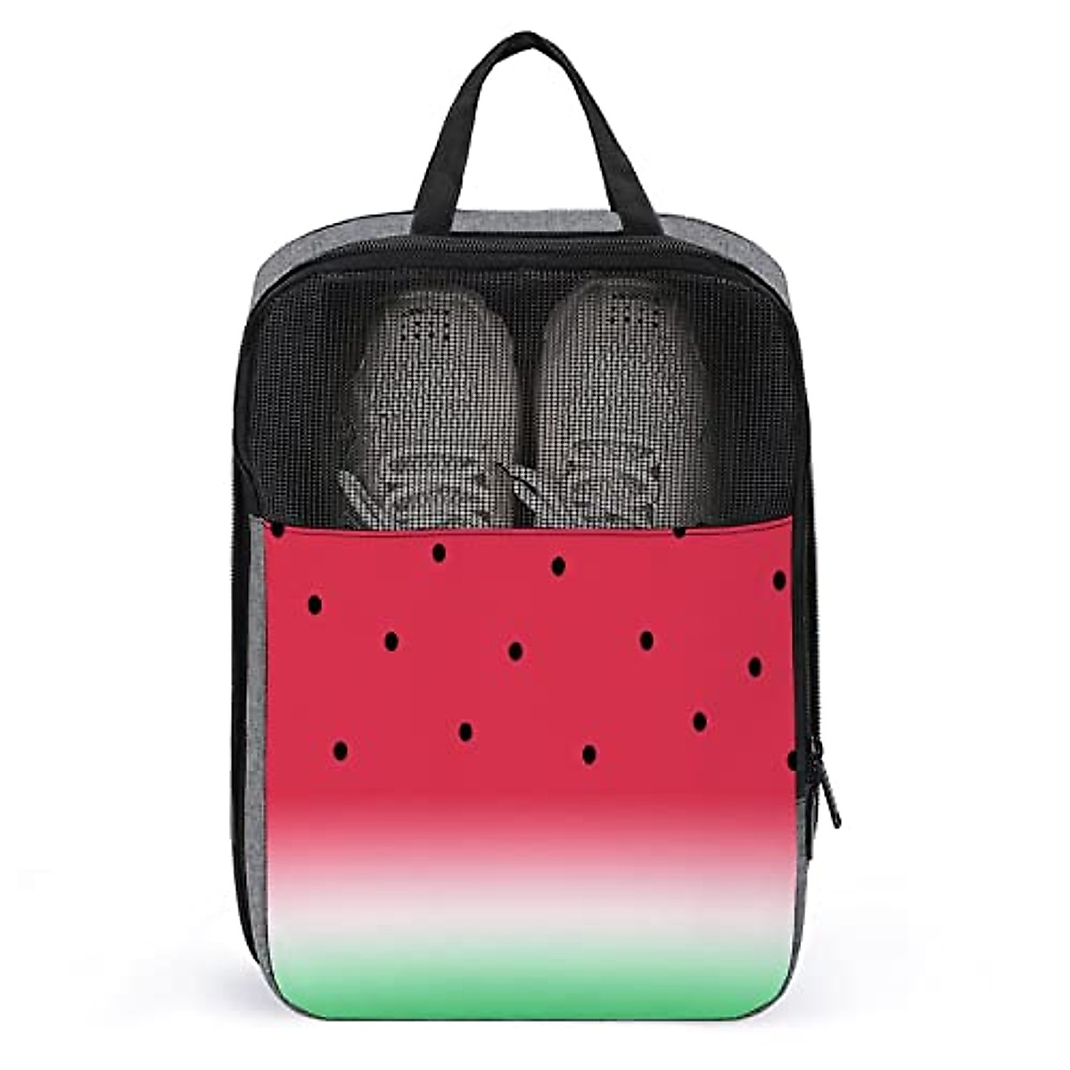 Frcavbin Watermelon Fruit Melon Travel Shoe Bag Shoes Carrier with Handle and Zipper Foldable Shoe Puches Organizer for Home storage School starts