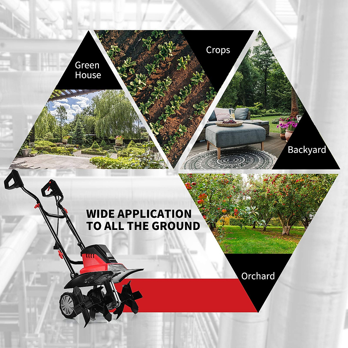 Goplus 17-Inch 13.5 Amp Corded Electric Tiller and Cultivator, Powerful Tillers w/ 9-Inch Tilling Depth, 6 Tines, Rototillers Tool for Garden Lawn Soil Digging (17-Inch)