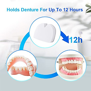 240 Pads/8 Pack Zinc Free Long-Lasting Denture Ad-he-sive Cu-sh1on Denture Ad-he-sive Pad for Secure Hold and Food Seal 120 Pads/4 Pack Apply to Lower and 120 Pads/4 Pack Apply to Upper