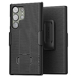 Encased DuraClip Designed for Samsung Galaxy S23 Ultra Belt Clip Case, Slim Phone Case with Holster (Black)