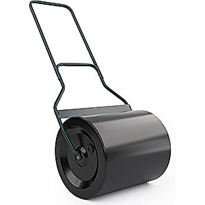 Arnot Lawn Roller, Heavy-Duty Push/Tow Behind Water/Sand Filled Roller for Park, Garden, Yard, Ball Field, 16x20-Inch, 60L/ 16 Gallons, Black