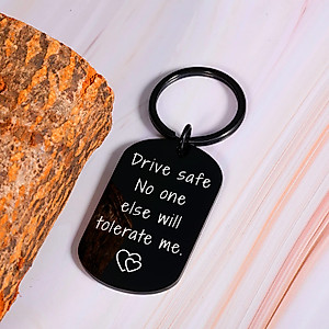 Drive Safe Keychain for Boyfriend Gifts from Girlfriend Anniversary for Husband Christmas Gifts for Boyfriend Birthday Gift Stocking Stuffers for Men Valentines Day Gifts for Him Love Gifts from Wife
