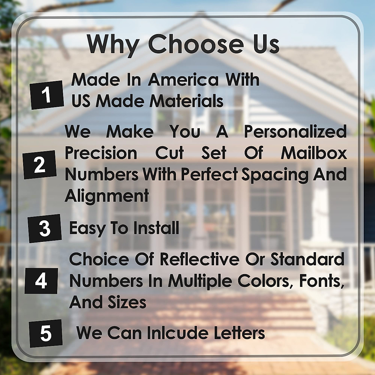 Mailbox Decals Made In USA House Numbers For Mailbox Available In Standard And Reflective Colors 3 4 or 5 inch Mailbox Numbers