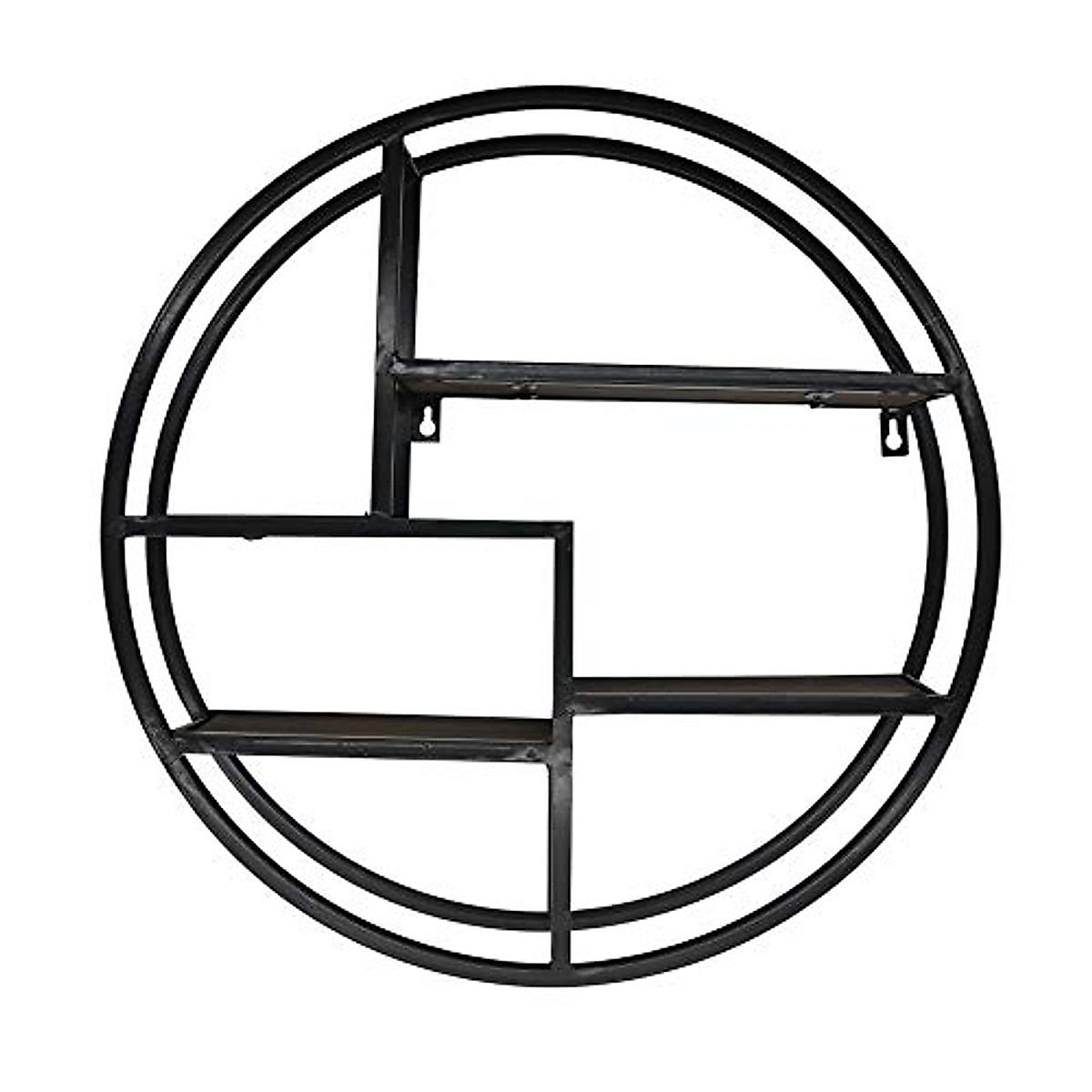 6 tier Black Round Floating Shelves, ABN5E094S-BLK