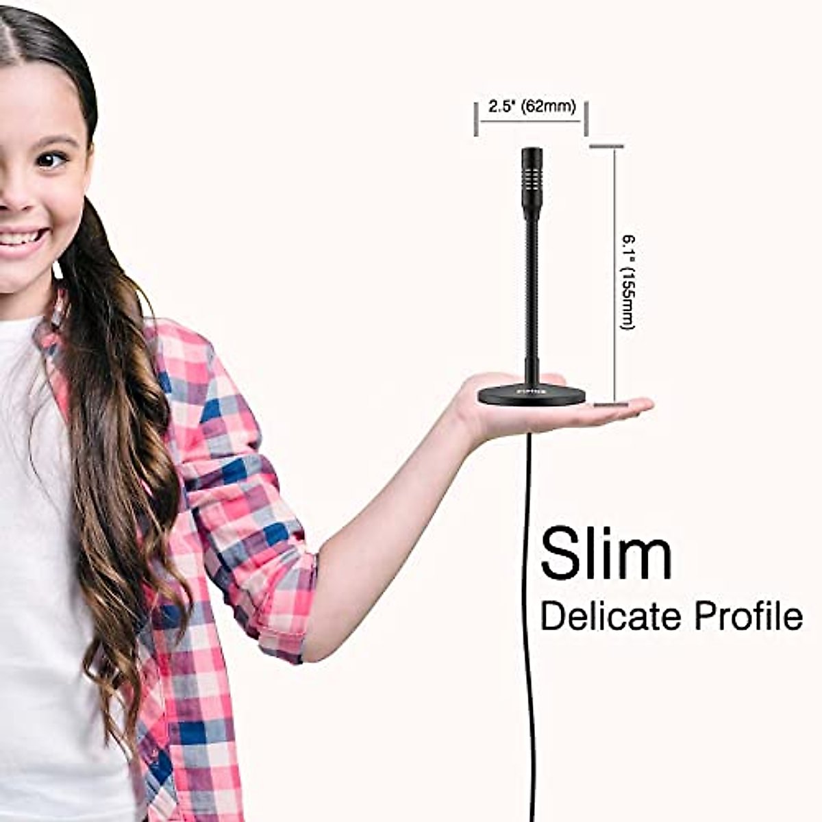 FIFINE Mini Gooseneck USB Microphone for Dictation and Recording,Desktop Microphone for Computer Laptop PC.Plug and Play Great for Skype,YouTube,Gaming, Streaming,Voiceover,Discord and Tutorials-K050